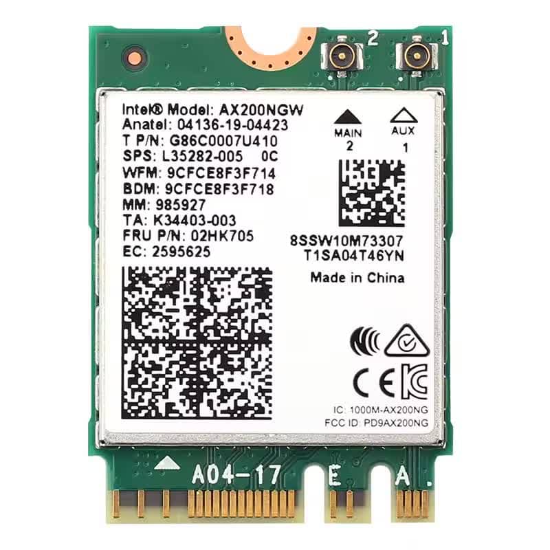 Intel AX200 Çift Bant WiFi 6 M.2 Ağ Kartı Kiti Bluetooth 5.2 Destekli ...