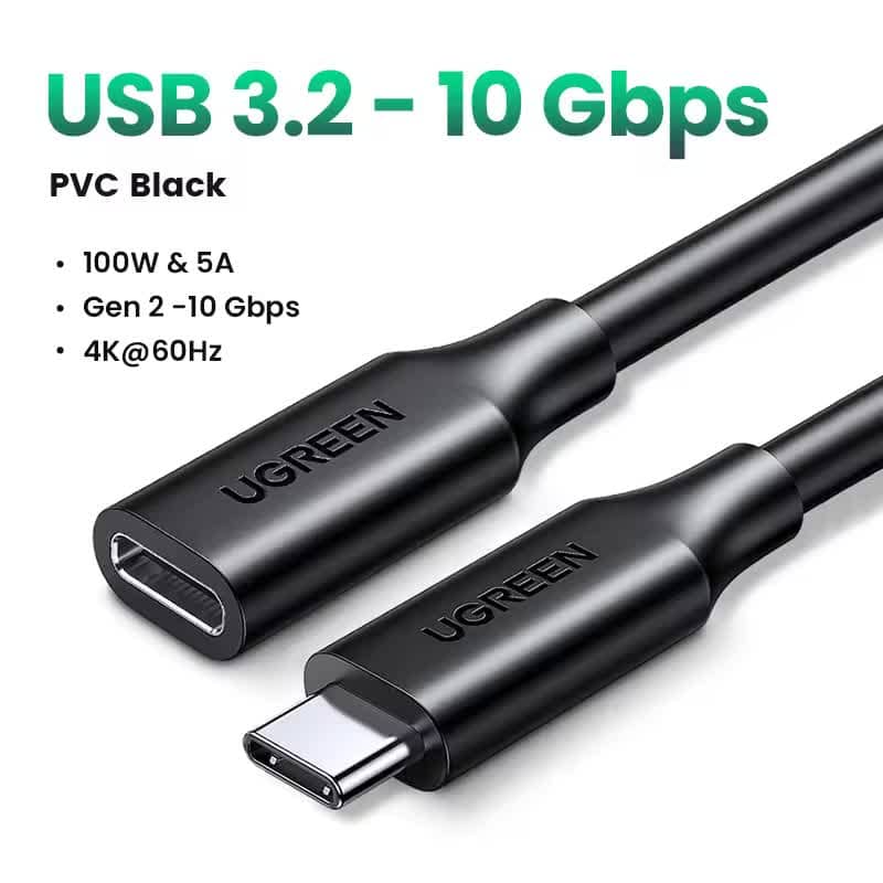 UGREEN Thunderbolt 3 USB-C Uzatma Kablosu - Erkekten Dişiye Type-C ...