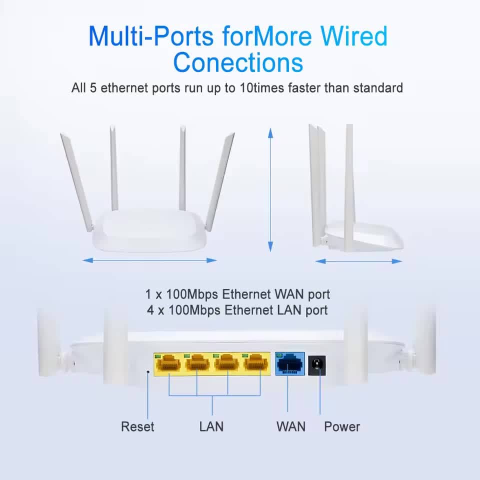 1200M İki Bantlı Kablosuz WiFi Tekrarlayıcı ve Sinyal Genişletici - 2 ...
