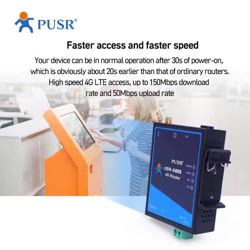 PUSR Endüstriyel 4G LTE Hücresel Kablosuz Yönlendirici VPN ve SIM Kart ...