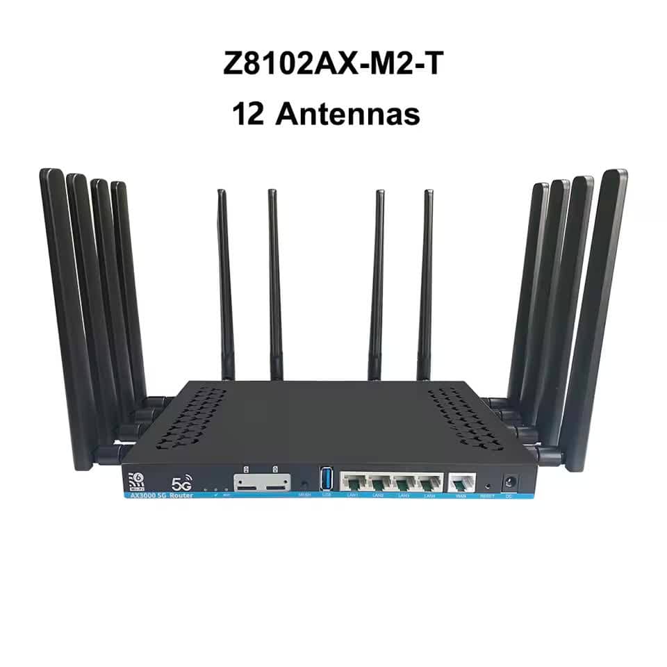 ZBT 5G Dual SIM WiFi 6 Router - 3000Mbps, OpenWrt, 1GB DDR4, 4 LAN ...